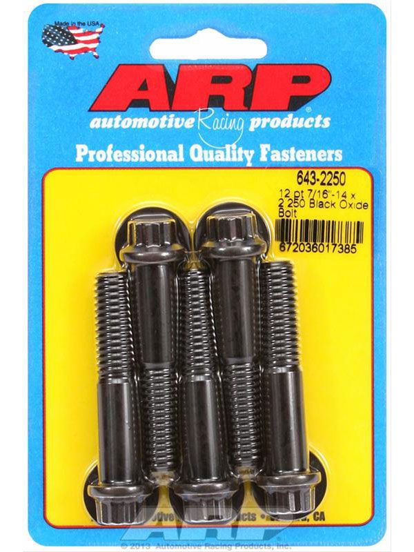 Buy ARP Bolt Kit 12PT 7/16"-14 x 2.250" UHL w/ 7/16" Socket Black 5pk ...