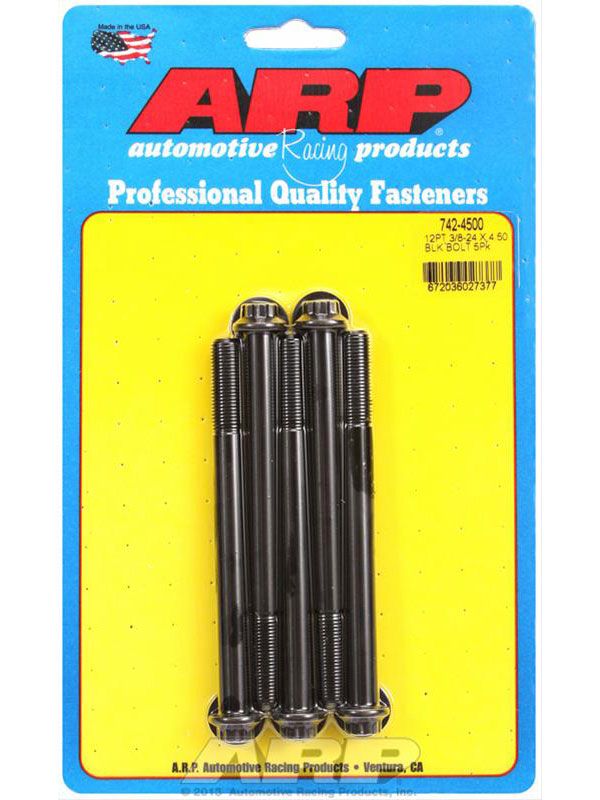 Buy ARP Bolt Kit 12PT 3/8"-24 x 4.500" UHL w/ 3/8" Socket Black 5pk 742 ...