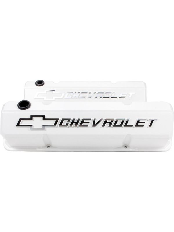 Buy Proform Sb/C Slant Valve Covers White 'Chevrolet' Emblem Recessed ...