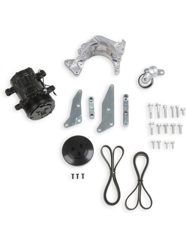 Buy Holley Pulley Kit, LS Swap, Serpentine, A/C, Sanden SD-7, Black ...