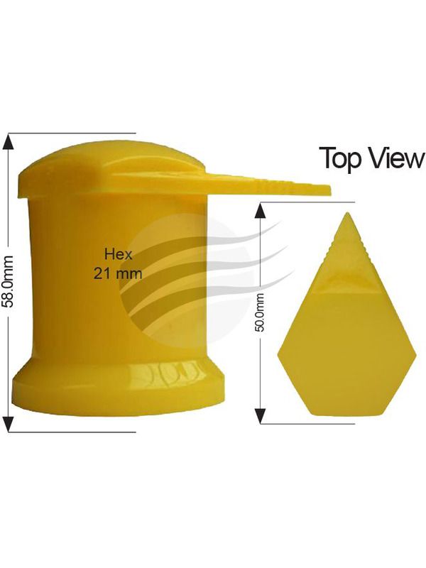 Buy NICE Wheel Nut Indicator Dust Cap 21mm Hex Yellow Plastic Nice ...