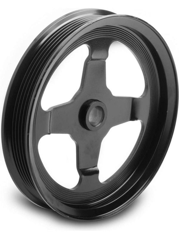Buy Holley Power Steering Pulley Serpentine 6-Rib Black GM LS-Ser Chevy ...