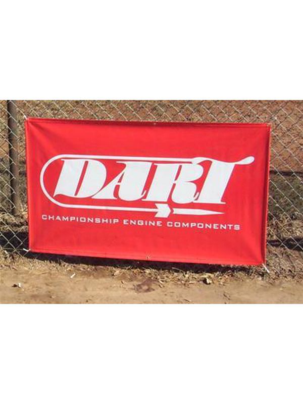 Buy Dart Banner Vinyl Red Background Dart Logo 34 in. Width 58 in ...