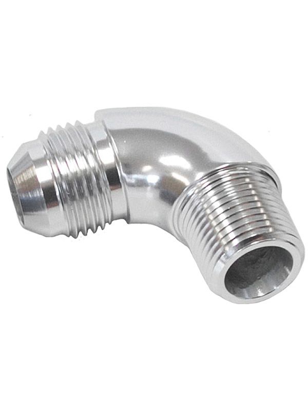 Buy Aeroflow 90 Degree 3/4 Inch NPT to -16AN Full Flow Adapter Silver ...