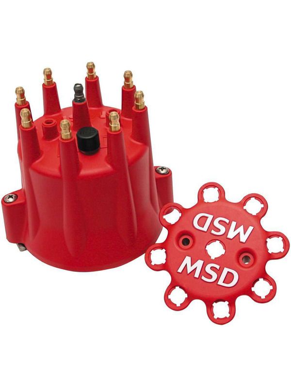 Buy MSD Distributor Cap Male/HEI-Red Extra-Duty Pro-Clamp-Down Gm V8 ...