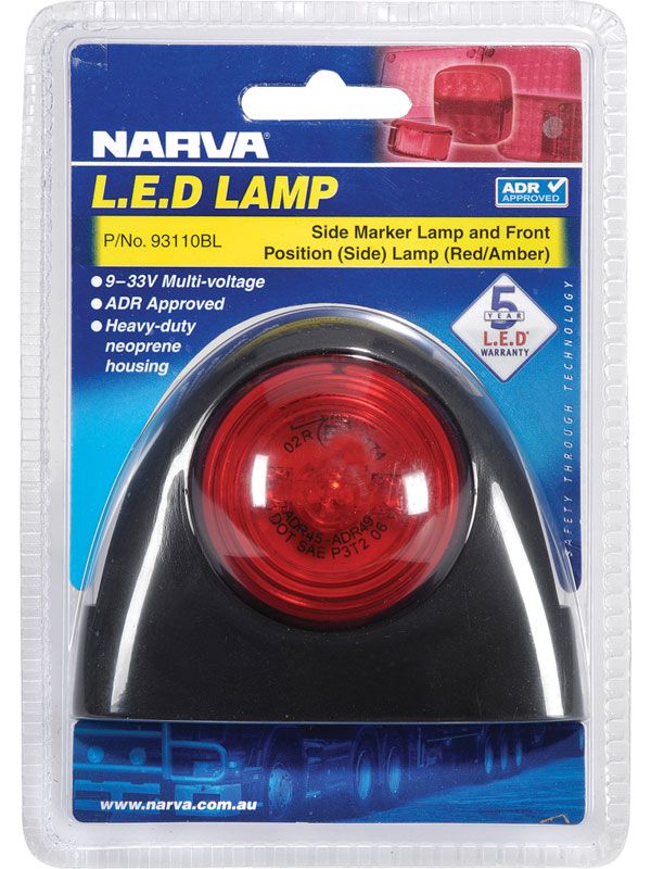 Buy Narva 933 Volt Model 31 LED Side Marker Lamp Red/Amber Neoprene ...