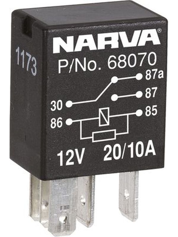Buy Narva 12V 20A/10A Change-Over 5 Pin Relay With Resistor 68070 ...