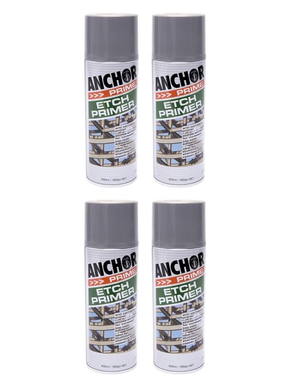 Buy 4 x Anchor Bond Touch Up Aerosol Spray Paint Etch Primer Grey 300g ...
