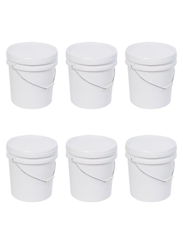 Buy 6 x Phoenix White Plastic Bucket with Lid 20L RLK-PHX-10 Online ...