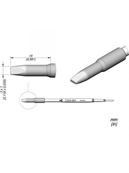 Buy JBC 3mm Long Tip Chisel Standard Cartridge Tip C245061 Online ...