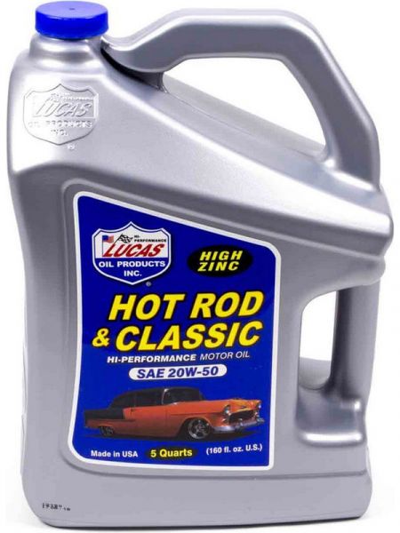 Buy Lucas Oil Motor Oil Hot Rod Classic Car High Level Zinc 20W50 4.73L ...