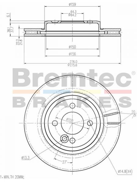 Buy Bremtec Euro-Line Disc Brake Rotor (Pair) 275.8mm BDR11290EL Online ...