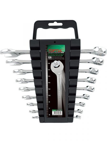 Buy Toptul 9pcs 15 Offset Hi-Performance Combination Spanner Set Metric ...