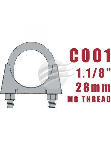 Buy Aunger U-Bolt Clamp M8 X 28mm Zinc Plated C001-10 Online | Rolan ...