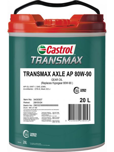 Buy Castrol Transmax 80W-90 Axle Ap Differential Oil 20L 3430307 Online ...